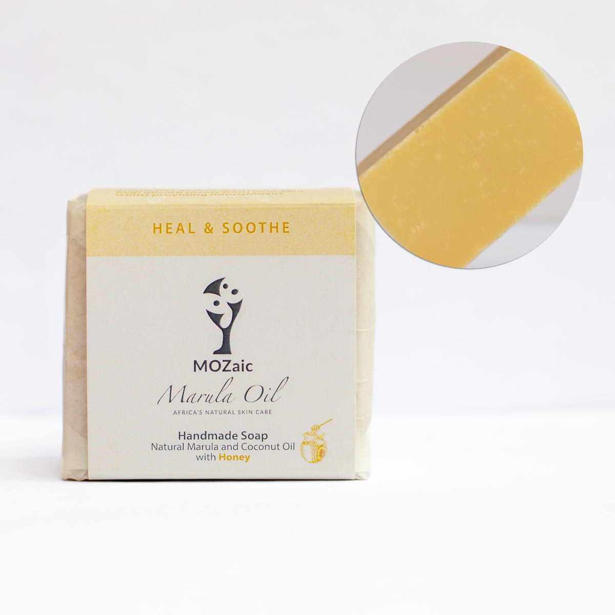 Heal & Soothe Handmade Soap (Honey) – MOZaic Marula Oil